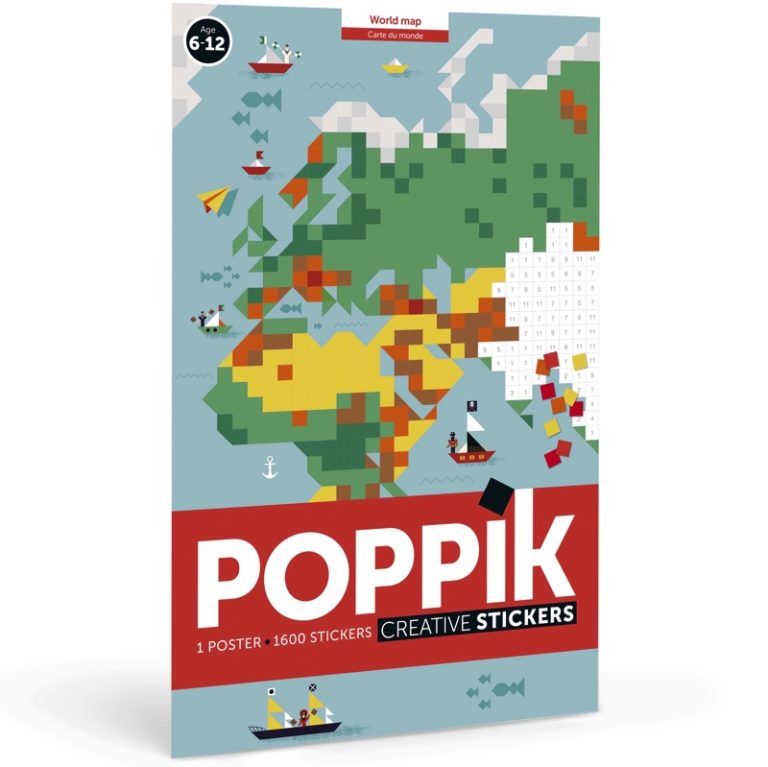 Poster World Map | Easy Educational Game | Poppik Stickers